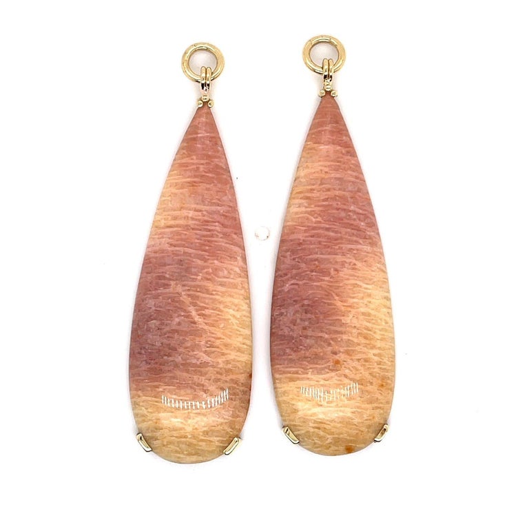 South Sea White Pearl Studs with 18k Yellow Gold Yellow Quartz Jackets ...