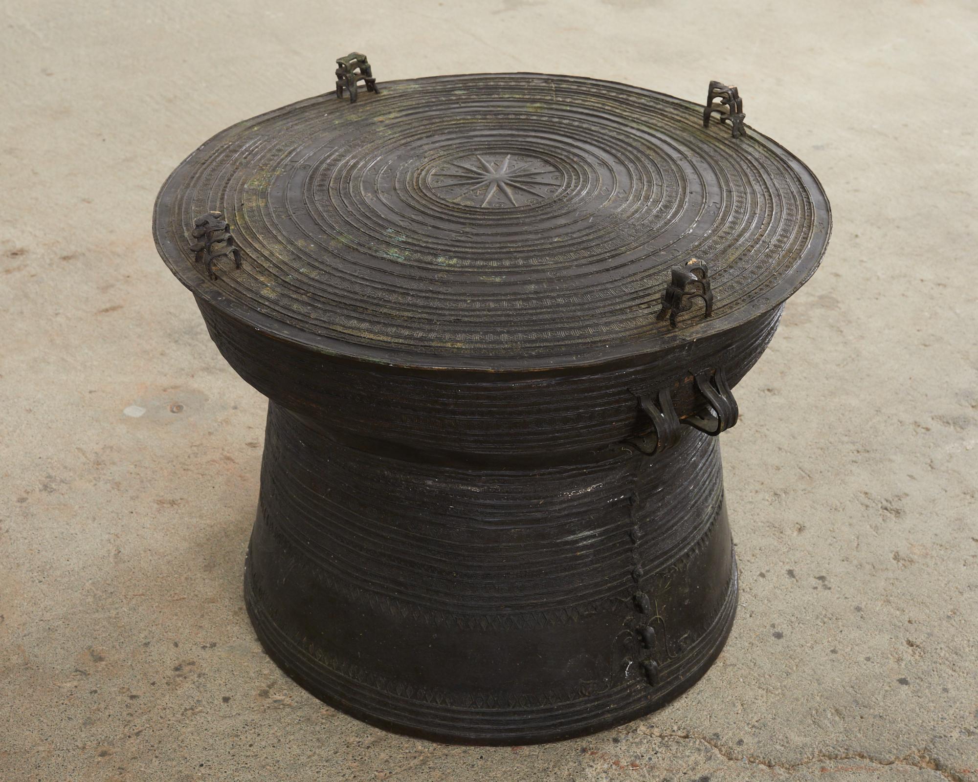 Southeast Asian Bronze Rain Drum or Drinks Table For Sale at 1stDibs