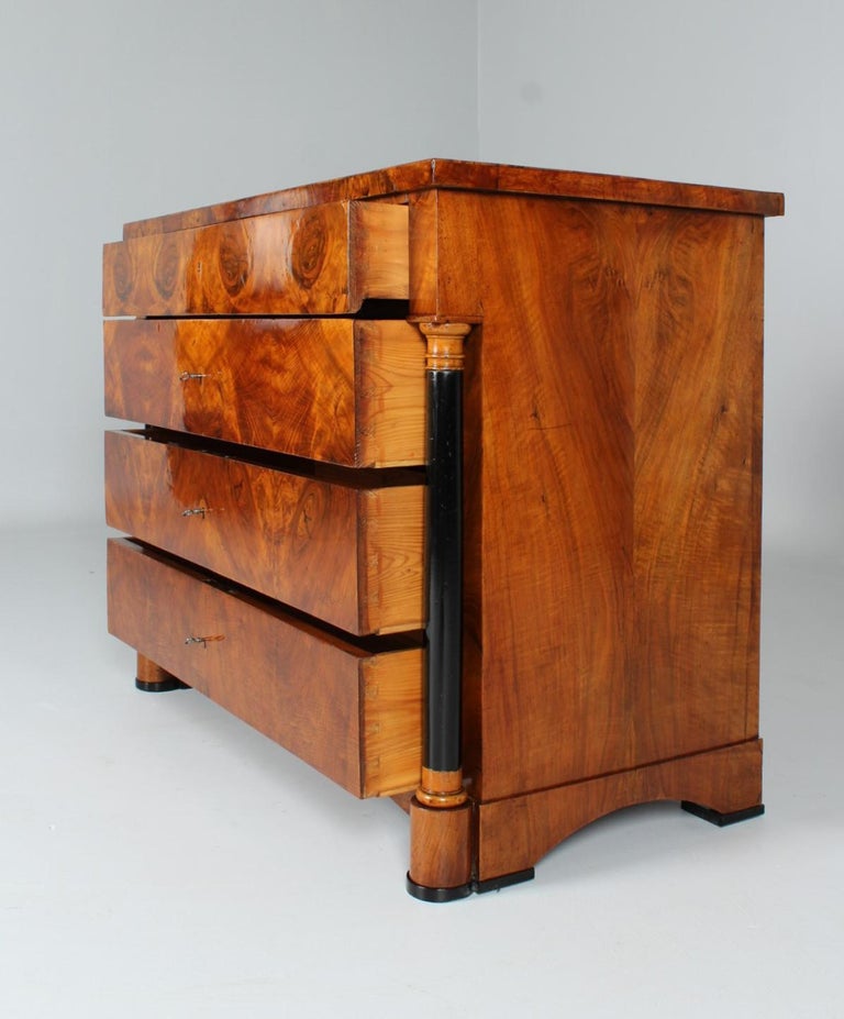 Souther German Biedermeier Chest of Drawers, Walnut, circa 1825 at 1stDibs