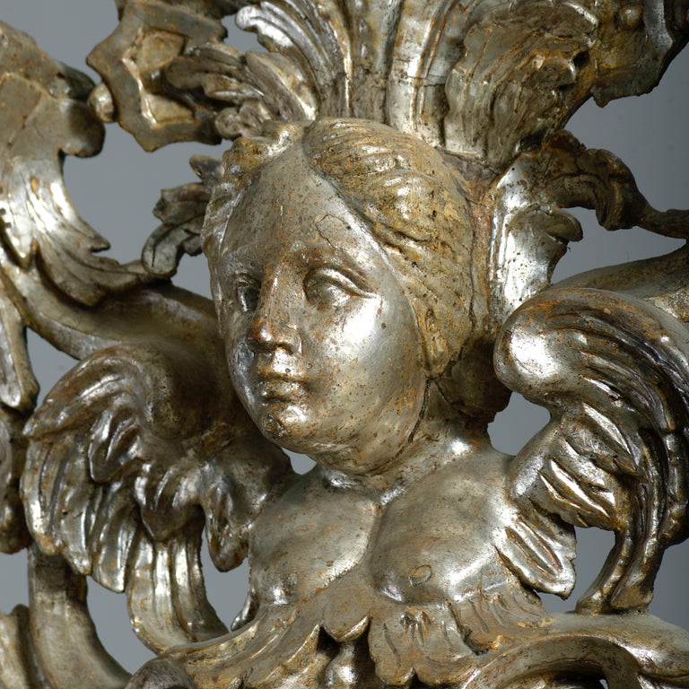 Southern Italian Silvered Wood Mirror For Sale at 1stDibs