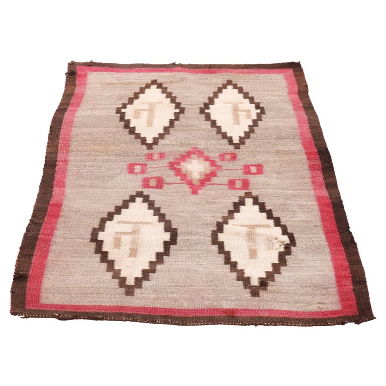 Southwestern American Indian Navajo Hand Woven Wool Rug with Cacti ...