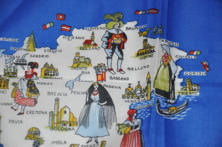 Souvenir d'Italie With Royal Flags Borders Scarf For Sale at 1stDibs