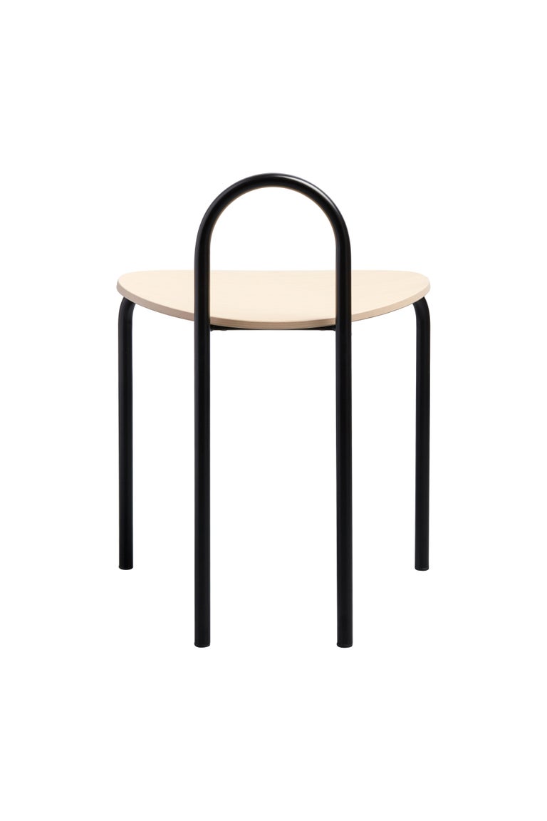 SP01 Michelle Stool in Satin Black, Made in Italy For Sale at 1stDibs
