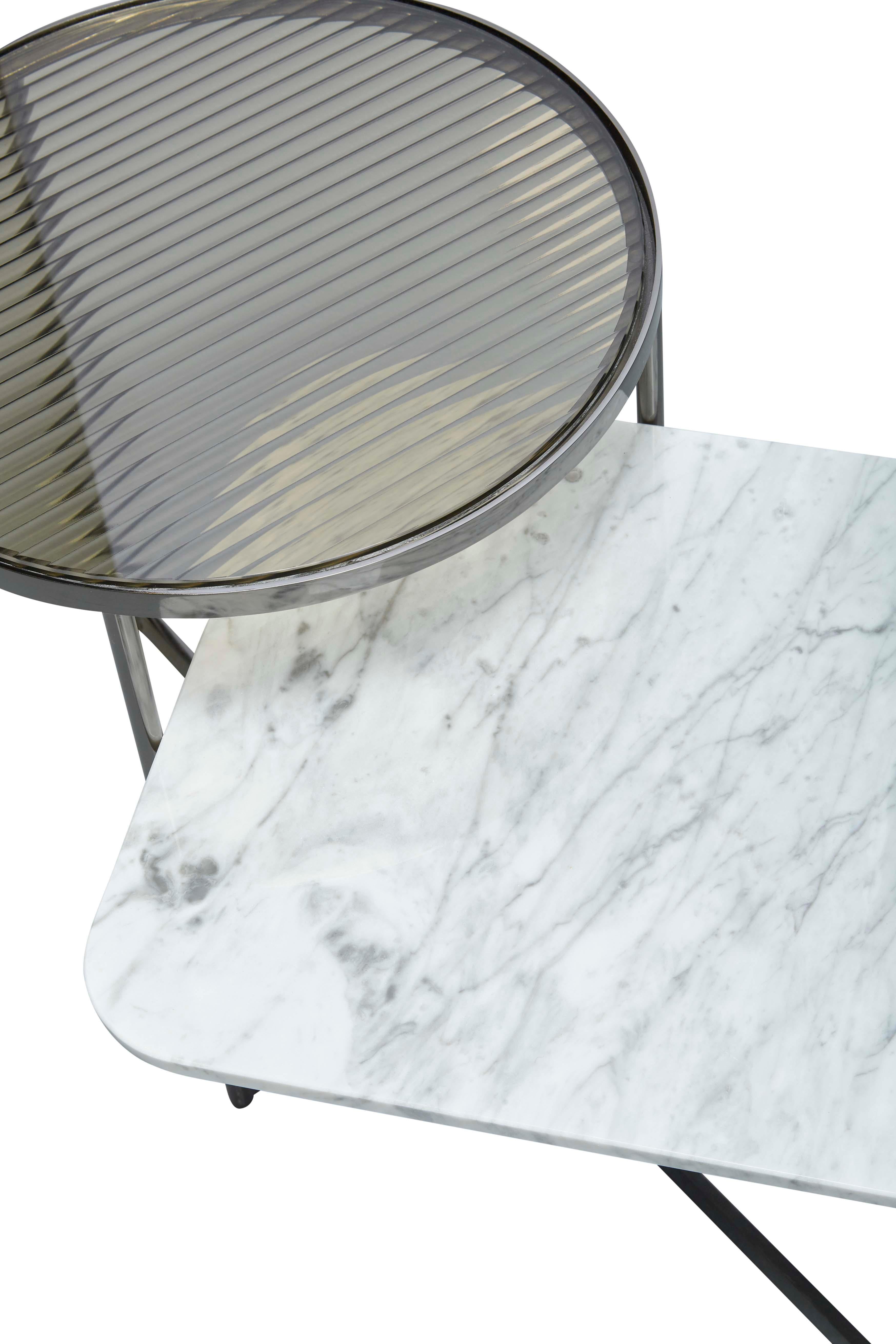 SP01 Mohana Medium Side Table in Black Marquina Marble, Made in Italy ...