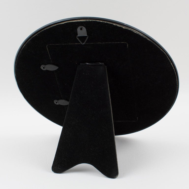 Space Age Black Glass Round Picture Frame For Sale at 1stDibs | black ...