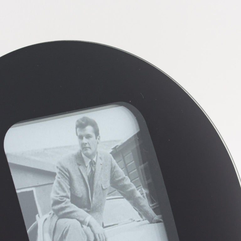 Space Age Black Glass Round Picture Frame For Sale at 1stDibs | black ...