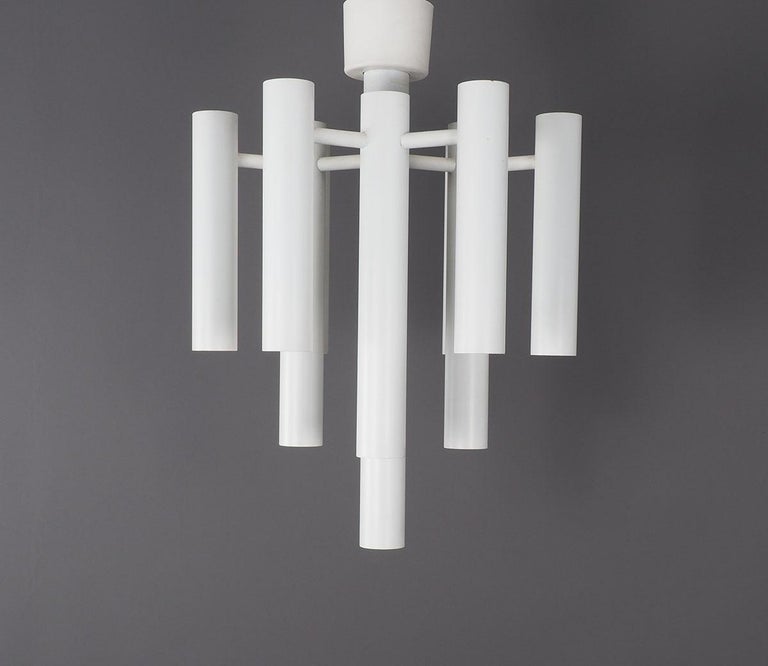 Space Age Ceiling Lamp in White Metal by Temde, 1970s For Sale at 1stDibs