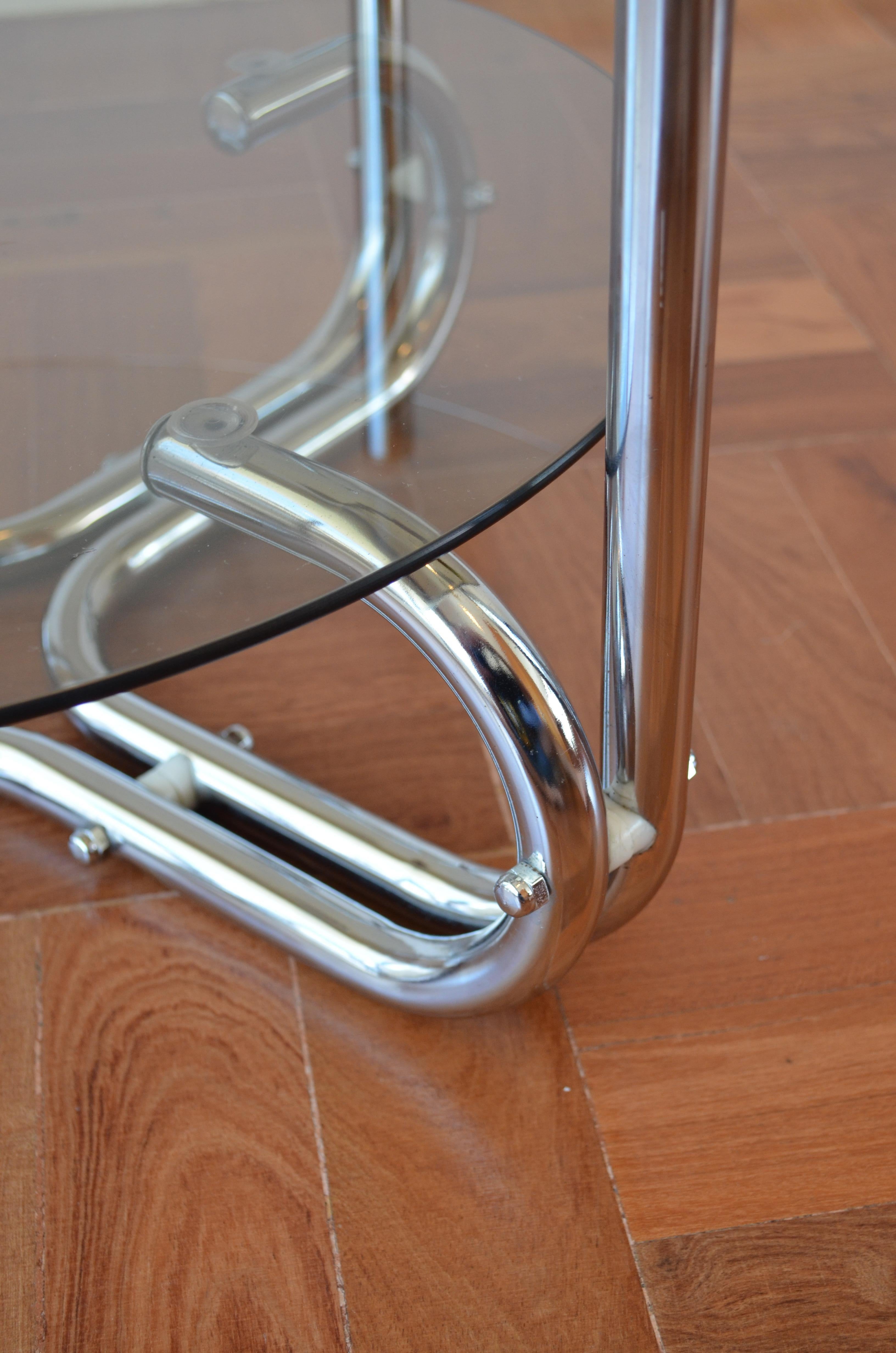 Space age chrome coffee table with double top, 1970s For Sale at 1stDibs