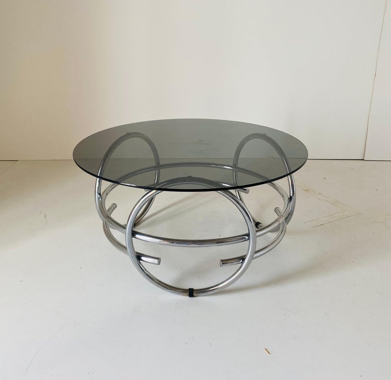 Space Age Chromed Coffee Table, Italy, 1970s For Sale at 1stDibs