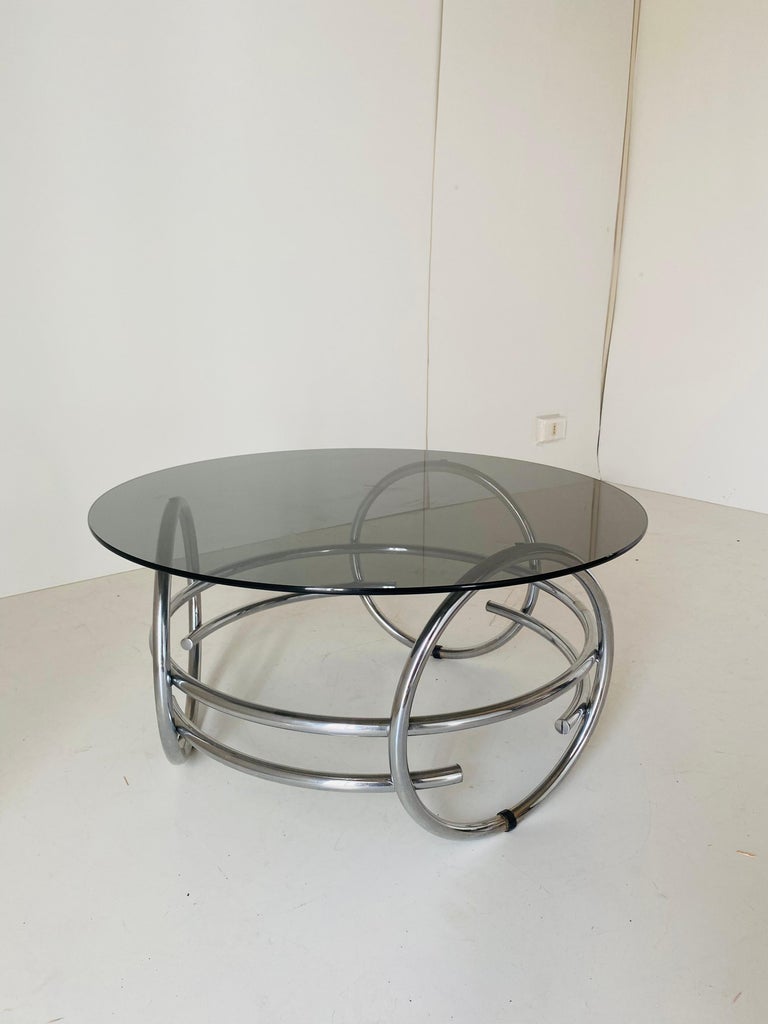 Space Age Chromed Coffee Table, Italy, 1970s For Sale at 1stDibs