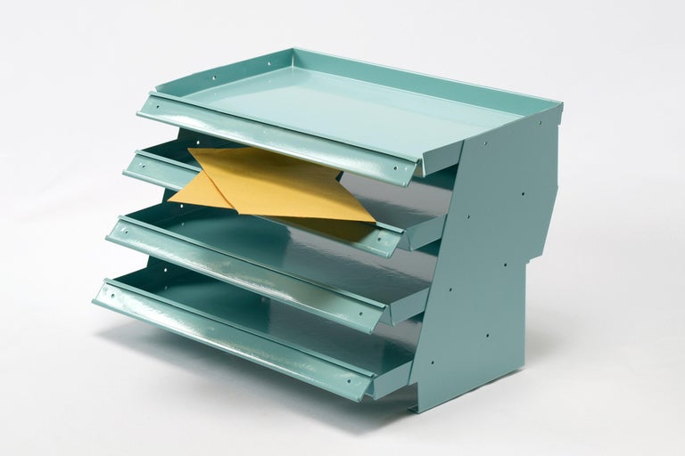Space Age Desktop File Holder, Refinished in Sea Foam at 1stDibs