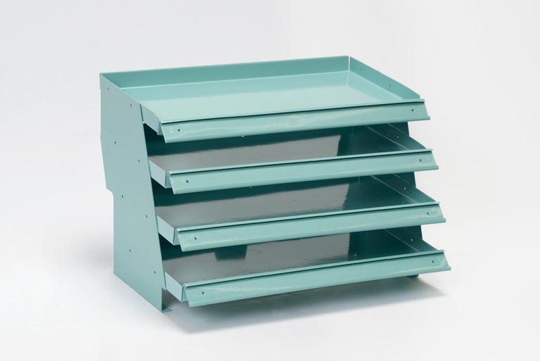 Space Age Desktop File Holder, Refinished in Sea Foam at 1stDibs