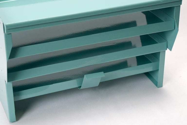 Space Age Desktop File Holder, Refinished in Sea Foam at 1stDibs