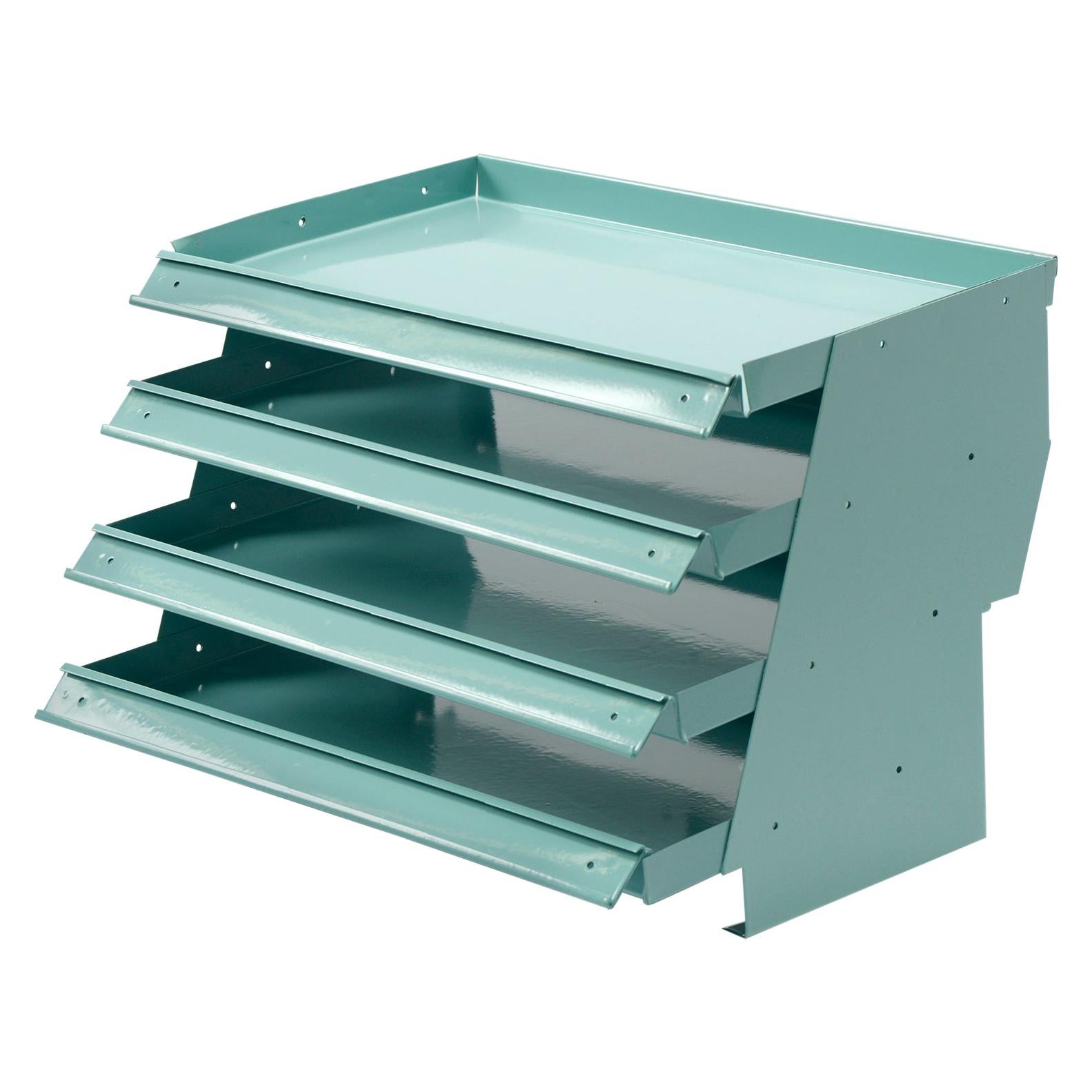 Space Age Desktop File Holder, Refinished in Sea Foam at 1stDibs