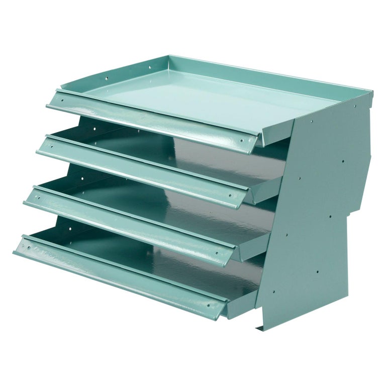 Space Age Desktop File Holder, Refinished in Sea Foam at 1stDibs