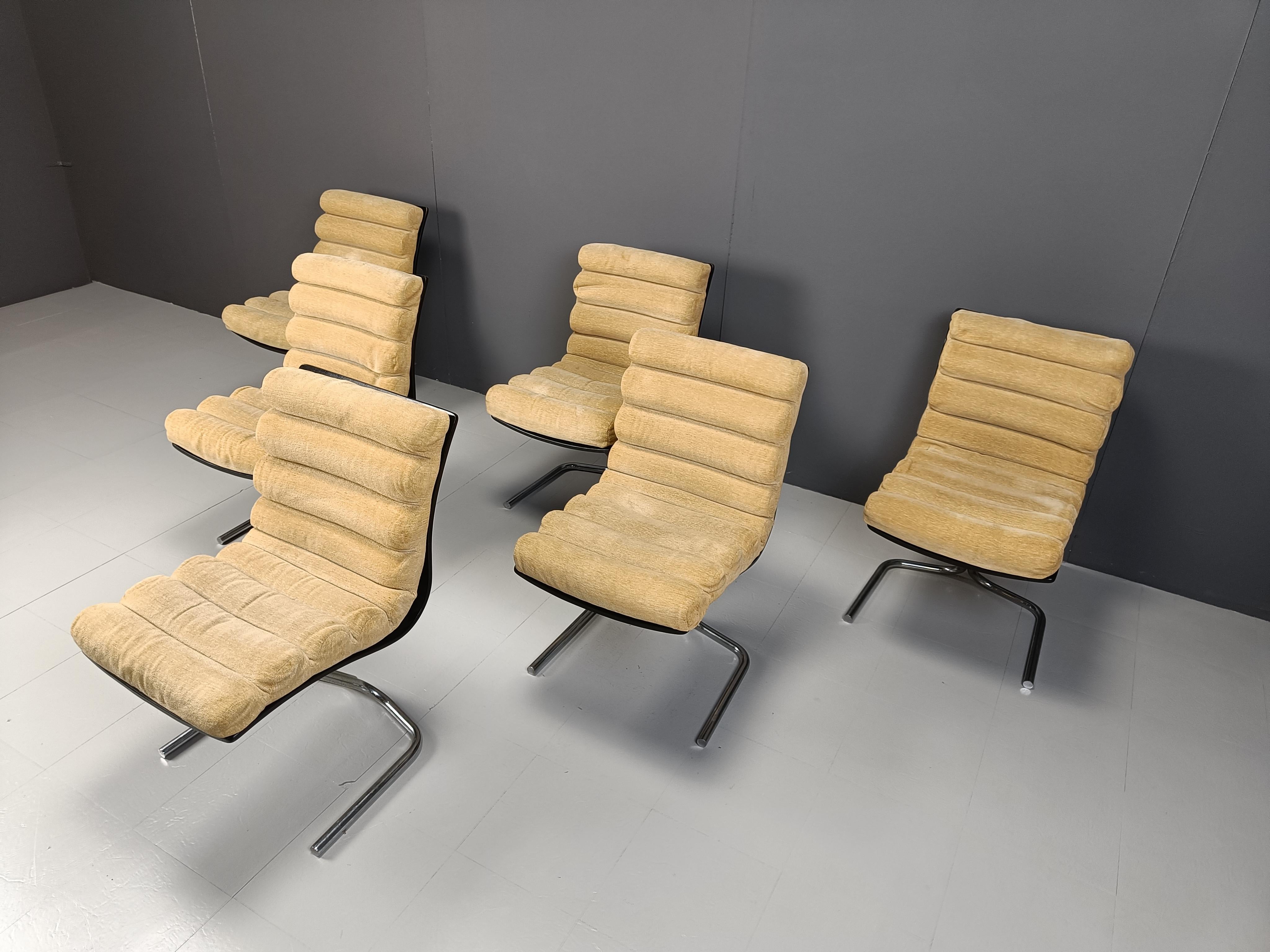 Space age dining chairs, set of 6, 1970s For Sale at 1stDibs