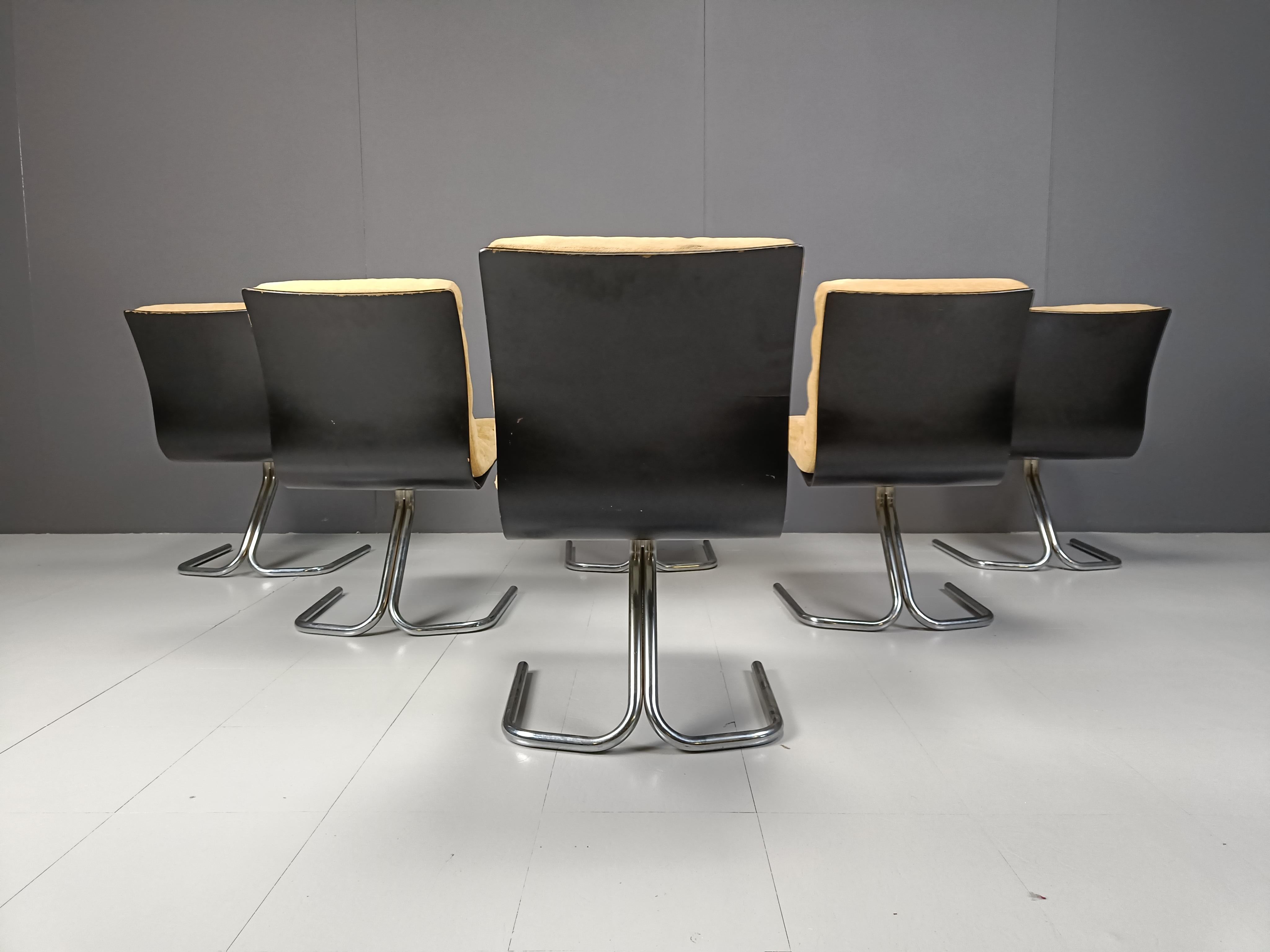 Space age dining chairs, set of 6, 1970s For Sale at 1stDibs