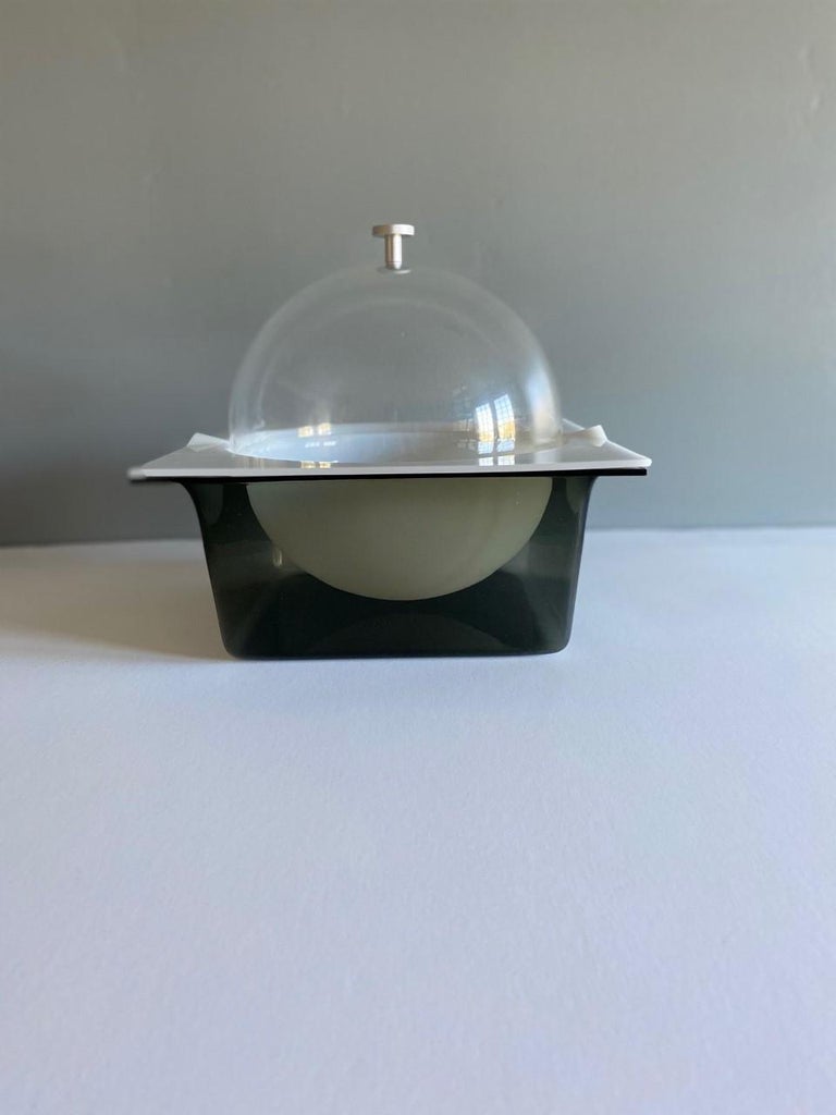 Space Age Dome Lid Smoke Lucite Ice Bucket For Sale at 1stDibs