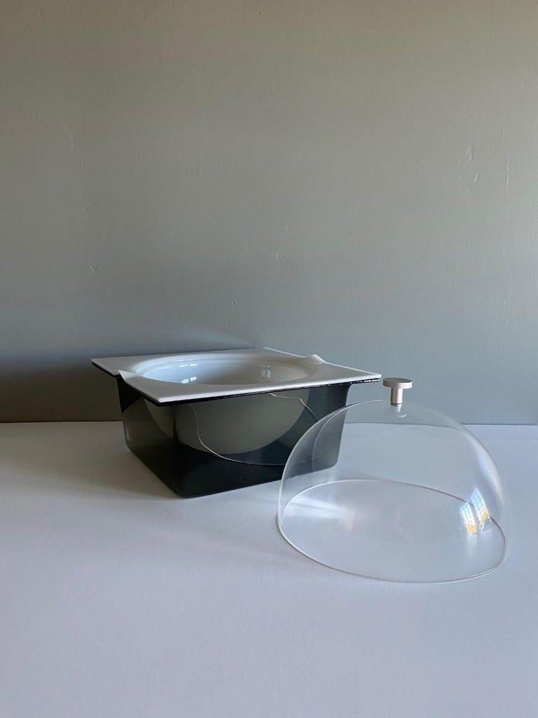 Space Age Dome Lid Smoke Lucite Ice Bucket For Sale at 1stDibs