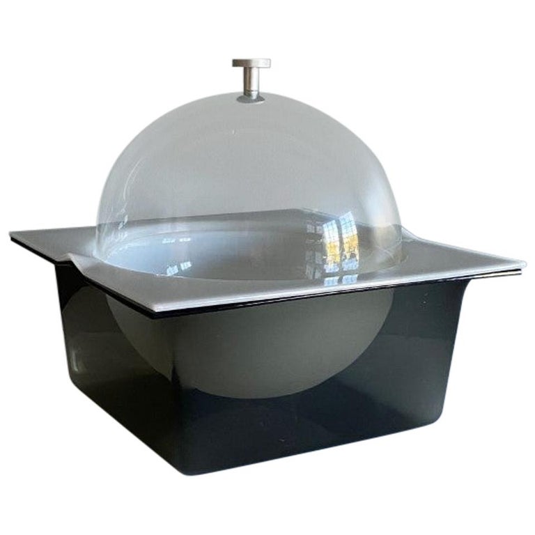 Space Age Dome Lid Smoke Lucite Ice Bucket For Sale at 1stDibs