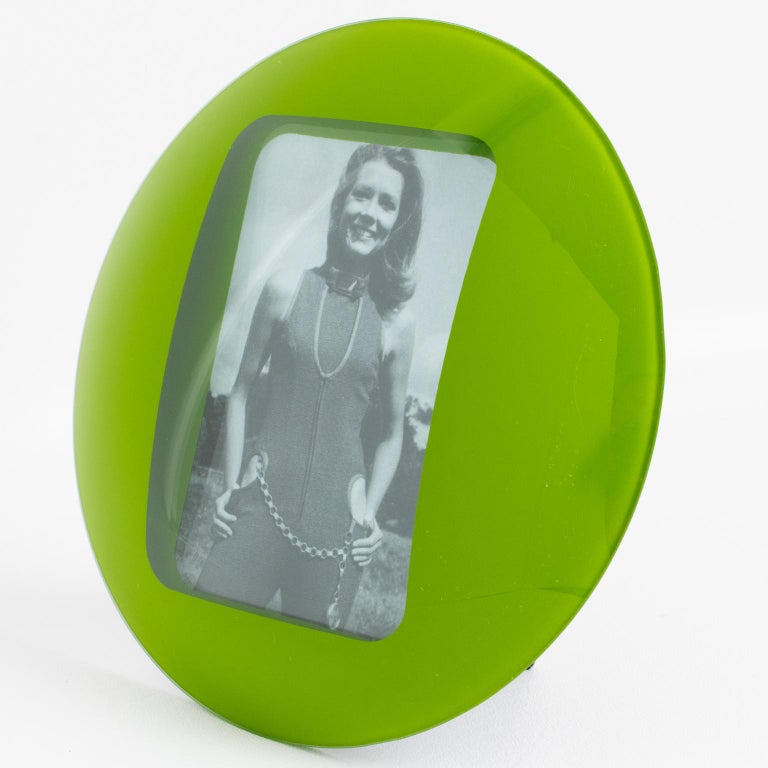 Space Age Green Glass Picture Frame For Sale at 1stDibs