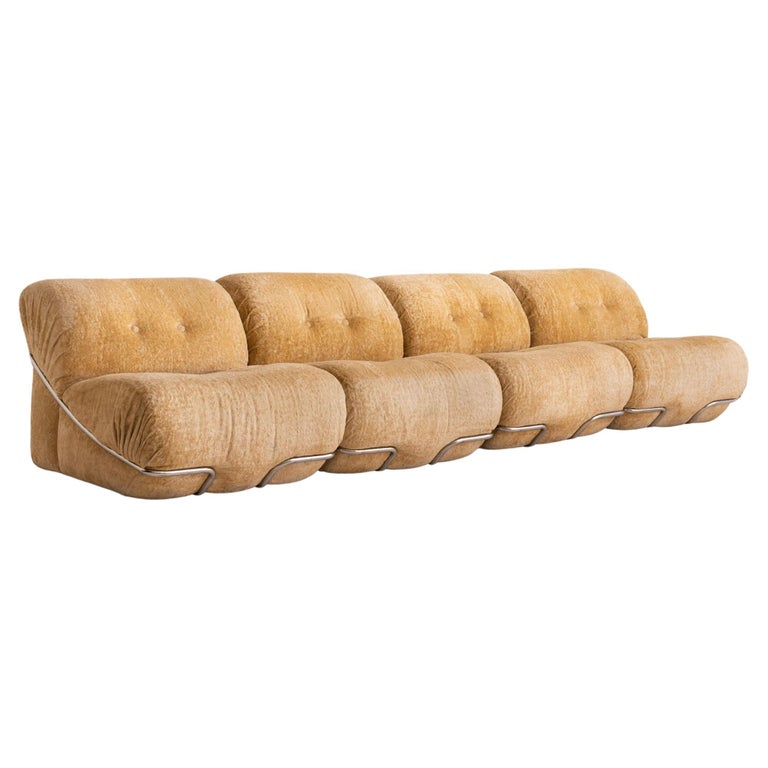 Space Age Italian Chrome Modular Sectional, 4 Pieces at 1stDibs