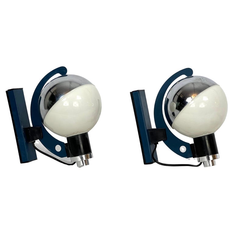 Space Age Italian Metal and Plastic Pair of Sconces from 60s For Sale ...