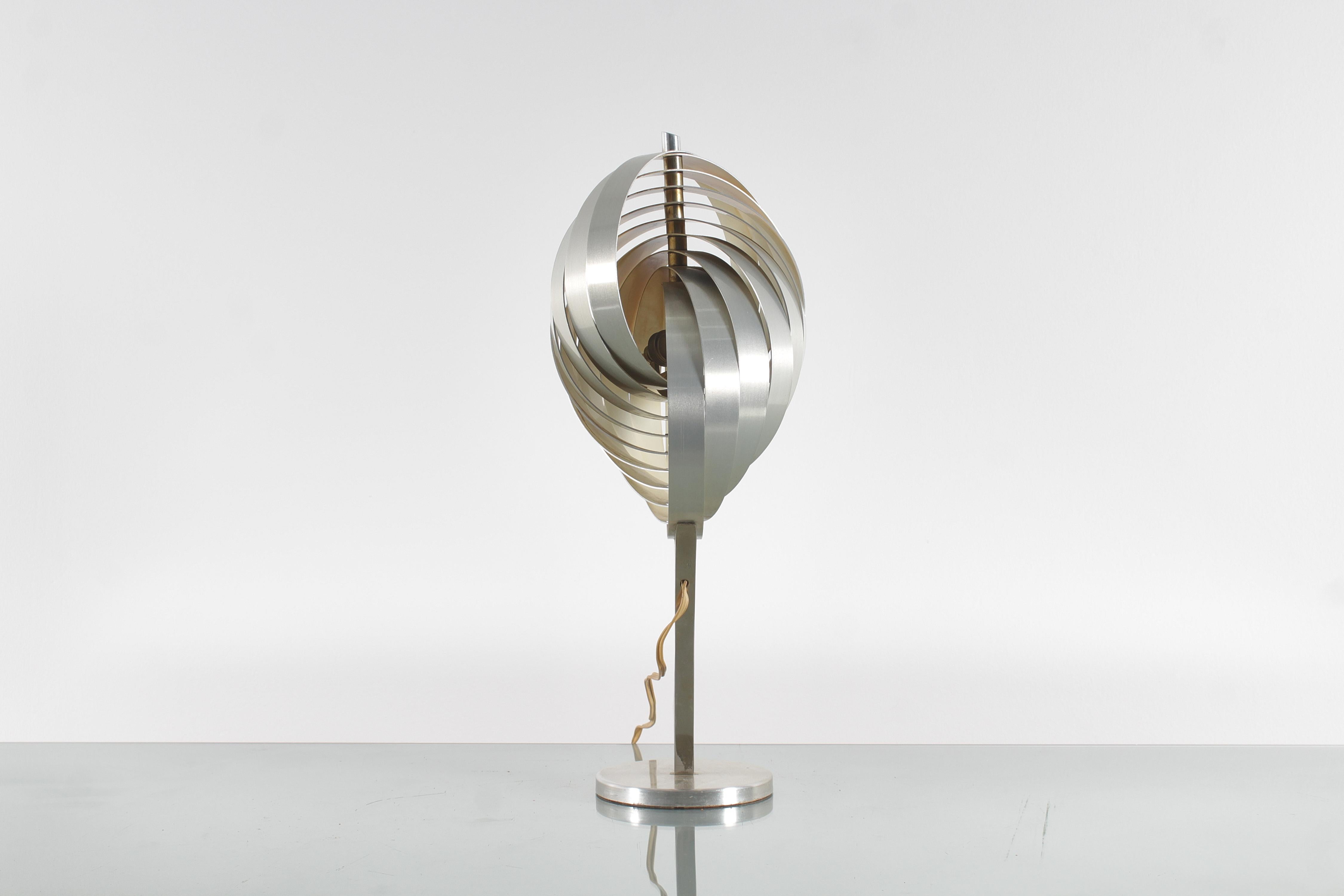 Space Age "Kinetic Spirals" by H. Mathieu Aluminium Table Lamp 1962 ...