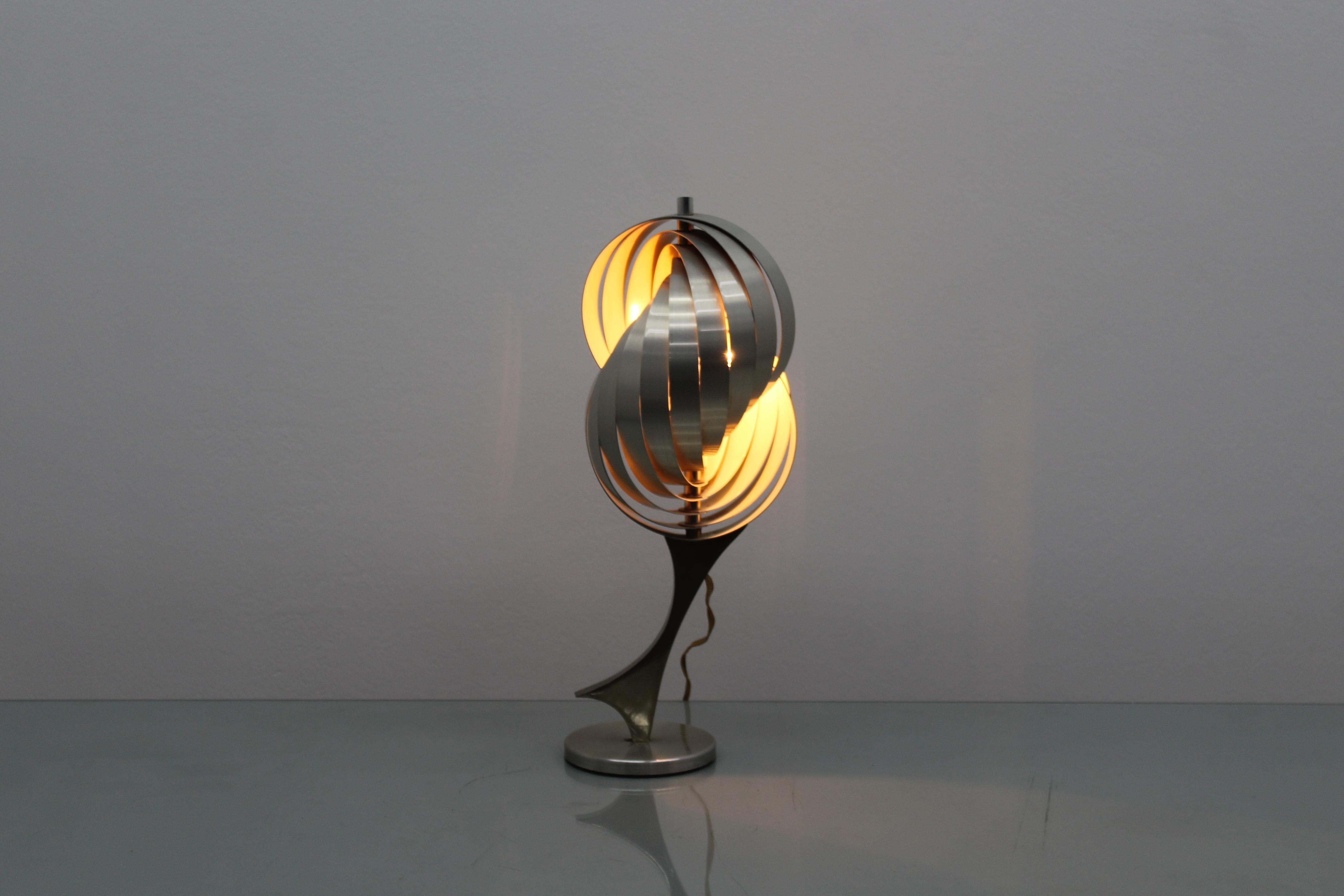 Space Age "Kinetic Spirals" by H. Mathieu Aluminium Table Lamp 1962 ...