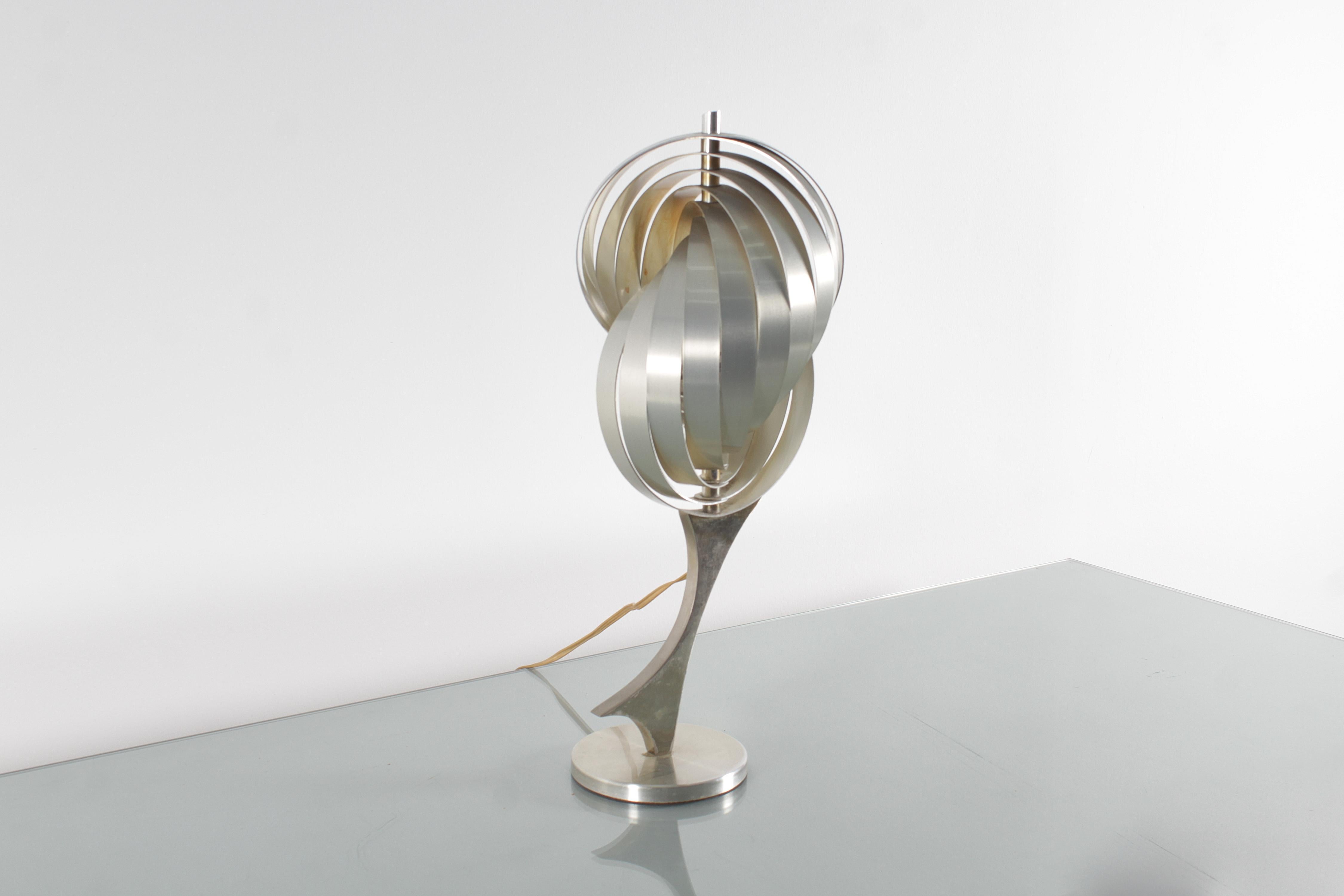 Space Age "Kinetic Spirals" by H. Mathieu Aluminium Table Lamp 1962 ...