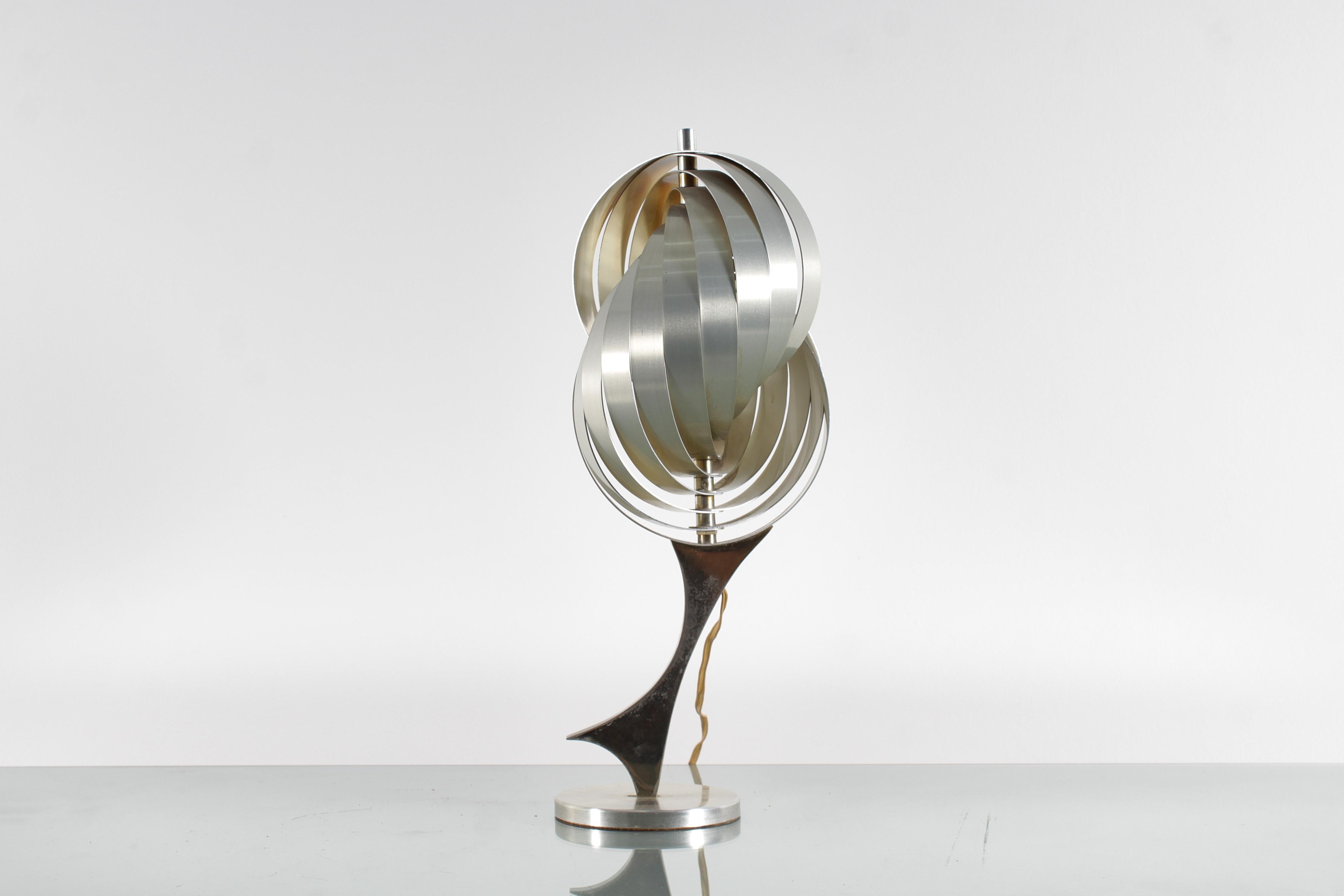 Space Age "Kinetic Spirals" by H. Mathieu Aluminium Table Lamp 1962 ...