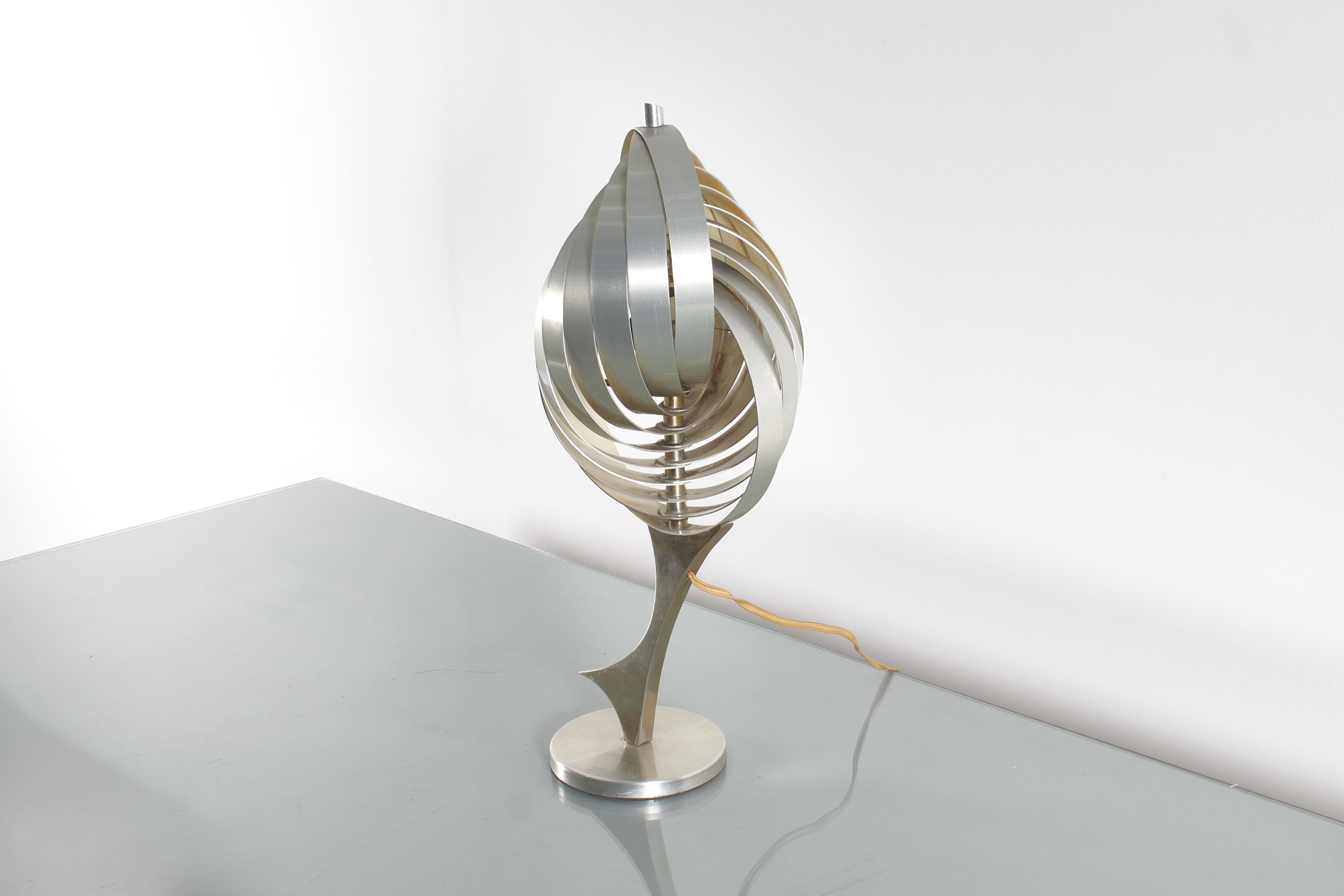 Space Age "Kinetic Spirals" by H. Mathieu Aluminium Table Lamp 1962 ...