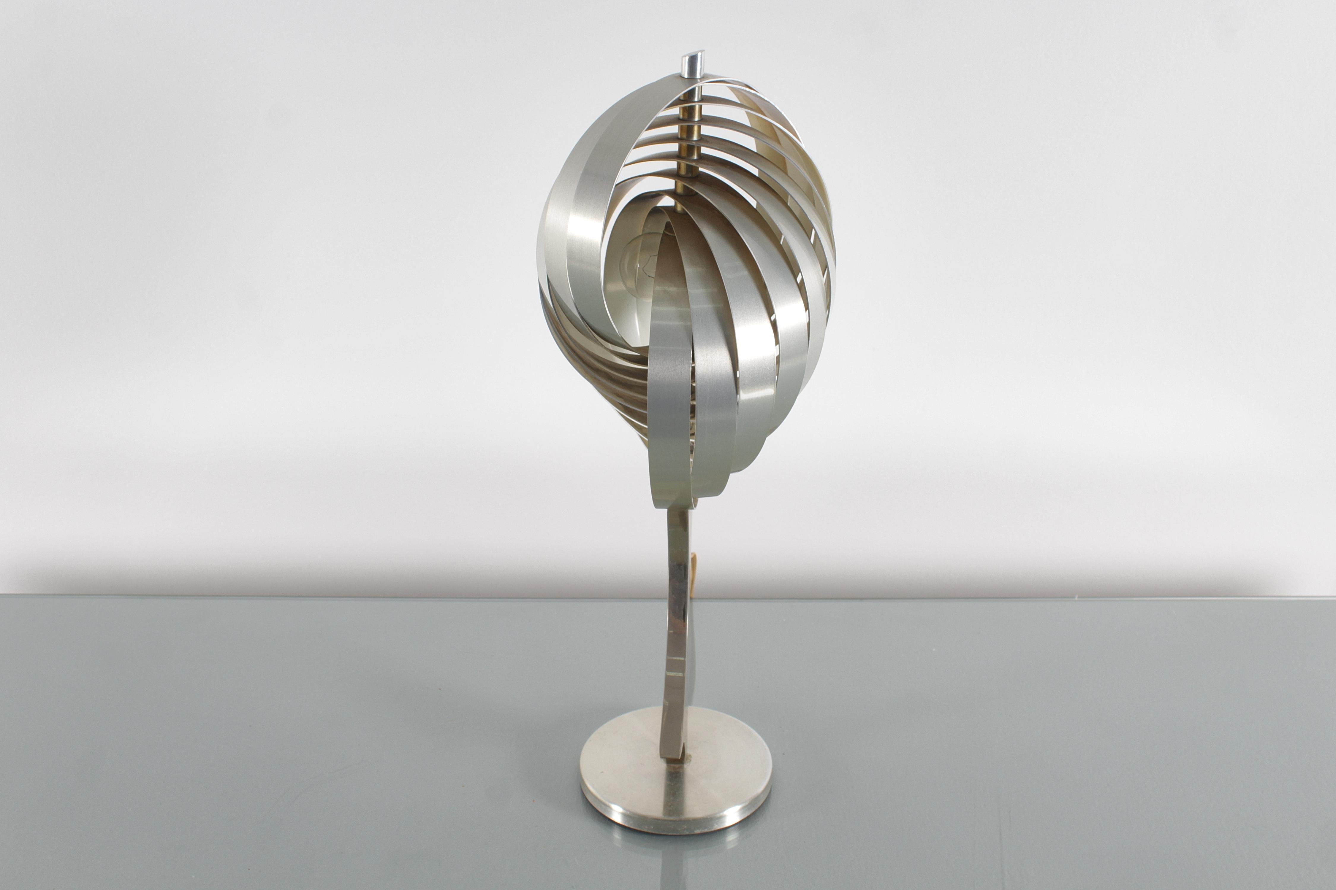 Space Age "Kinetic Spirals" by H. Mathieu Aluminium Table Lamp 1962 ...