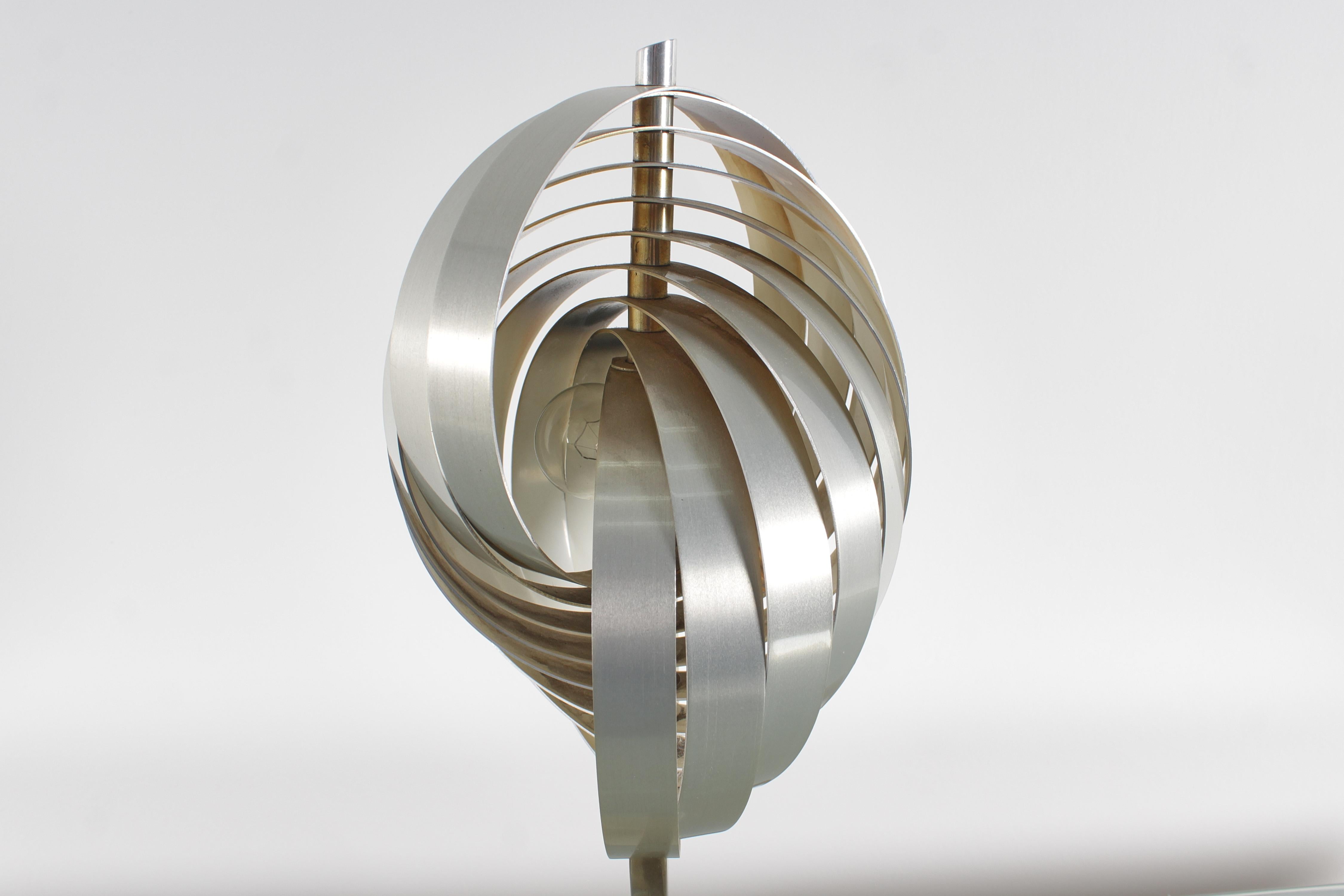 Space Age "Kinetic Spirals" by H. Mathieu Aluminium Table Lamp 1962 ...