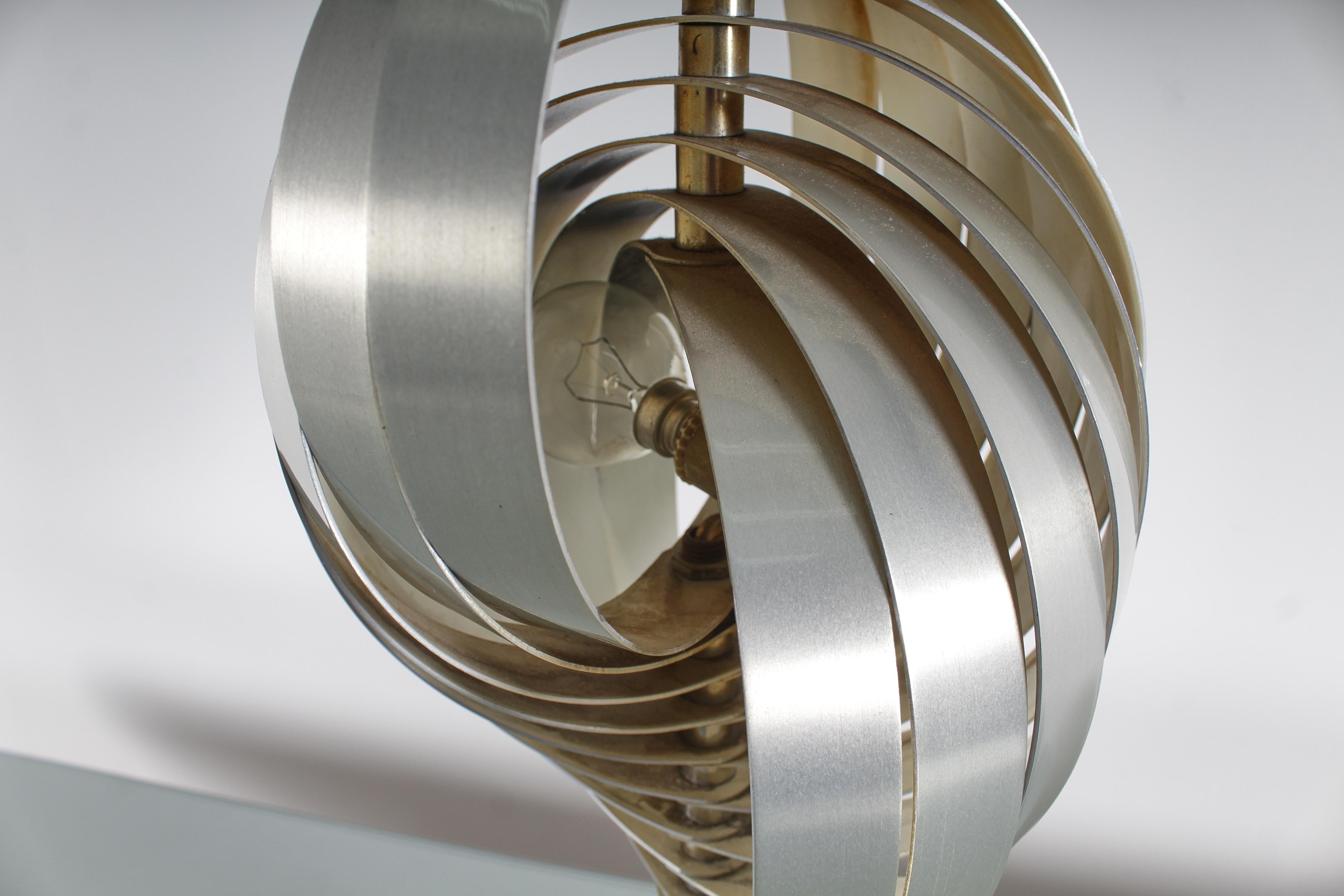 Space Age "Kinetic Spirals" by H. Mathieu Aluminium Table Lamp 1962 ...