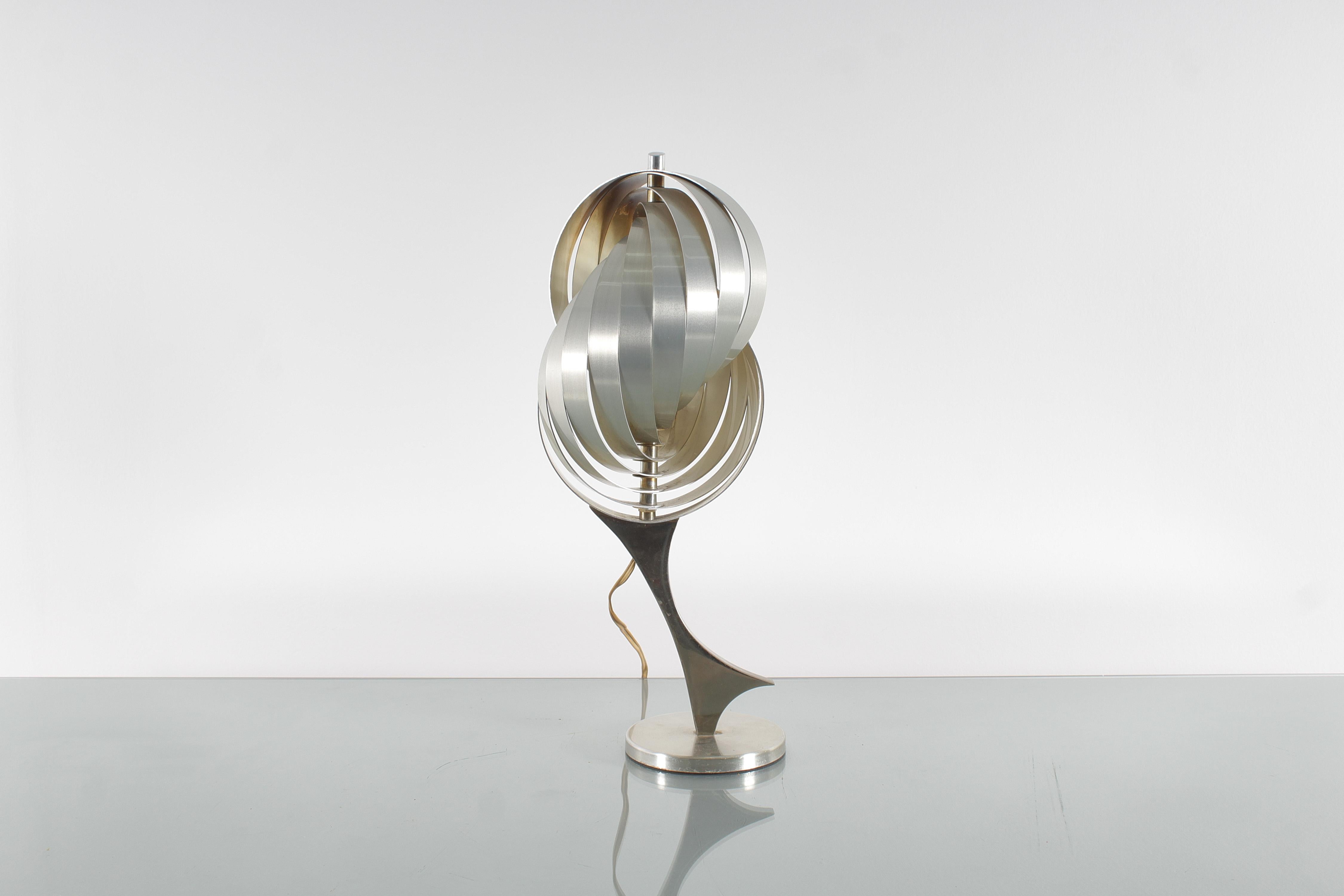 Space Age "Kinetic Spirals" by H. Mathieu Aluminium Table Lamp 1962 ...