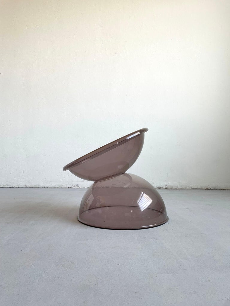 Space Age Lucite Buttercup Sphere Lounge Chair, Smoked Acrylic, France ...