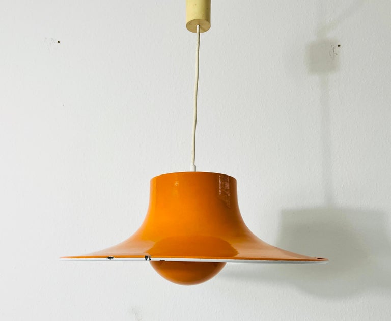 Space Age Orange Pendant Lamp by Erco, Germany, 1970s For Sale at 1stDibs