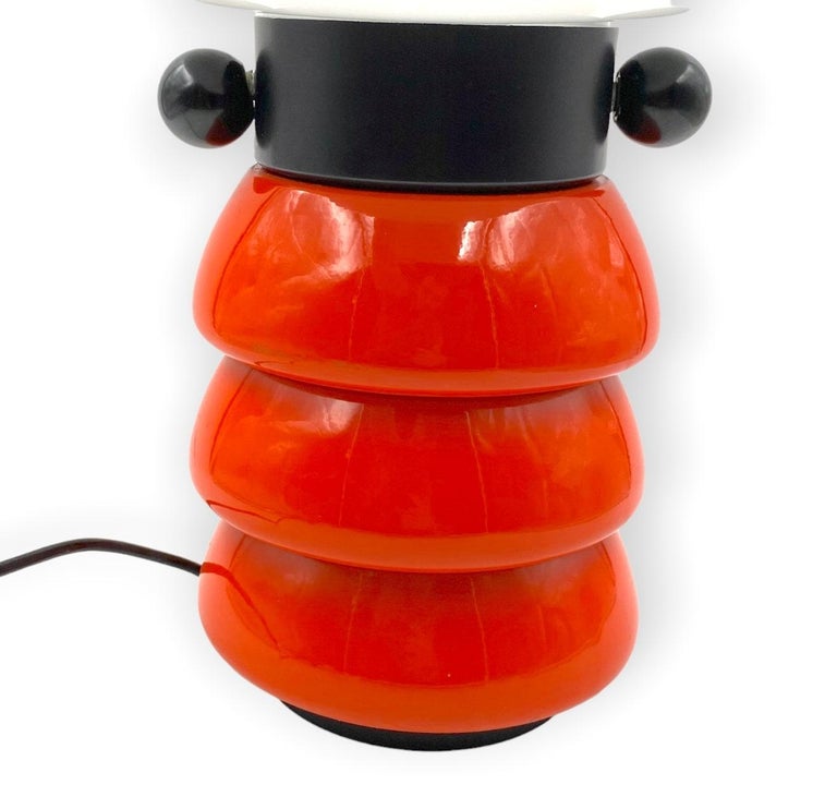 Space Age Orange Table Lamp, F.Lli Faver Italy, 1970s For Sale at 1stDibs