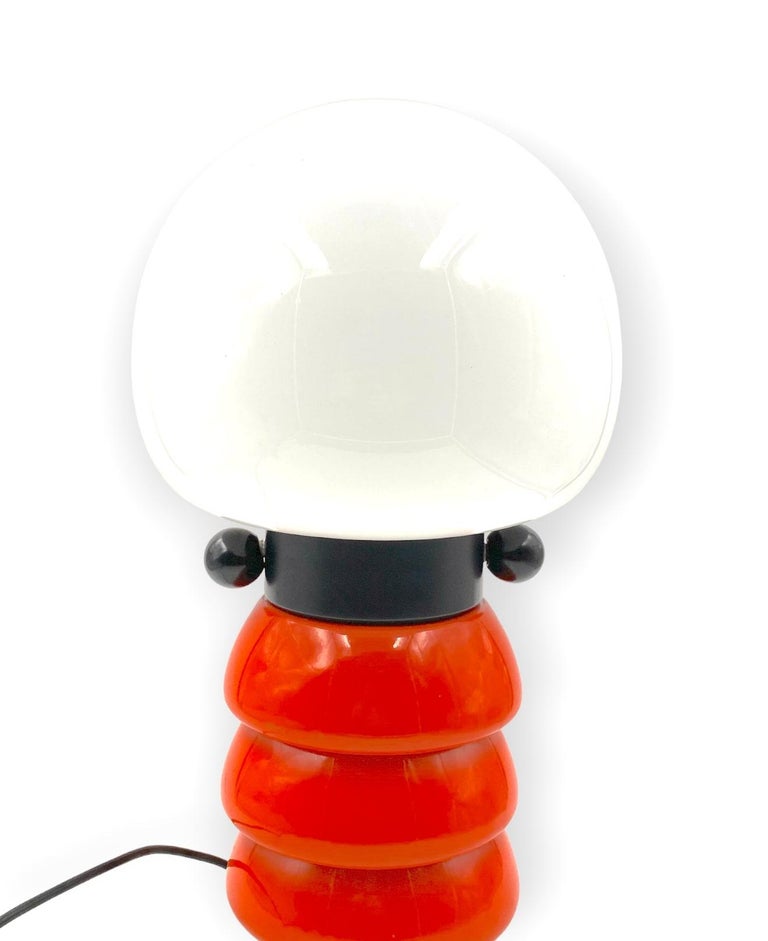 Space Age Orange Table Lamp, F.Lli Faver Italy, 1970s For Sale at 1stDibs