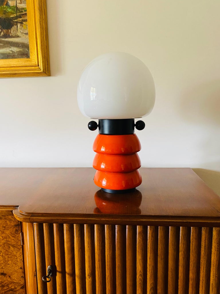 Space Age Orange Table Lamp, F.Lli Faver Italy, 1970s For Sale at 1stDibs