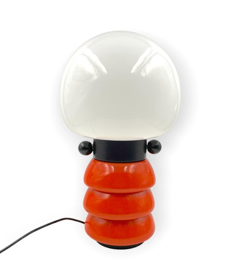 Space Age Orange Table Lamp, F.Lli Faver Italy, 1970s For Sale at 1stDibs