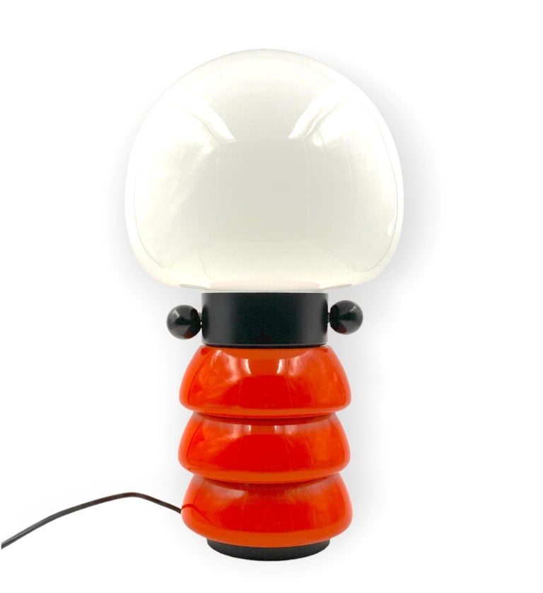 Space Age Orange Table Lamp, F.Lli Faver Italy, 1970s For Sale at 1stDibs