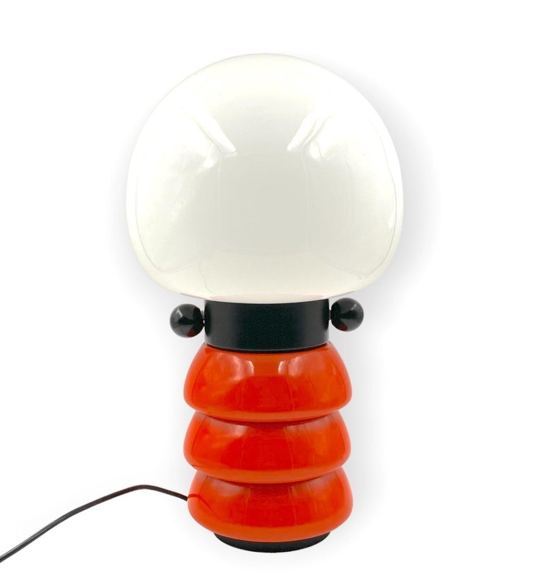 Space Age Orange Table Lamp, F.Lli Faver Italy, 1970s For Sale at 1stDibs