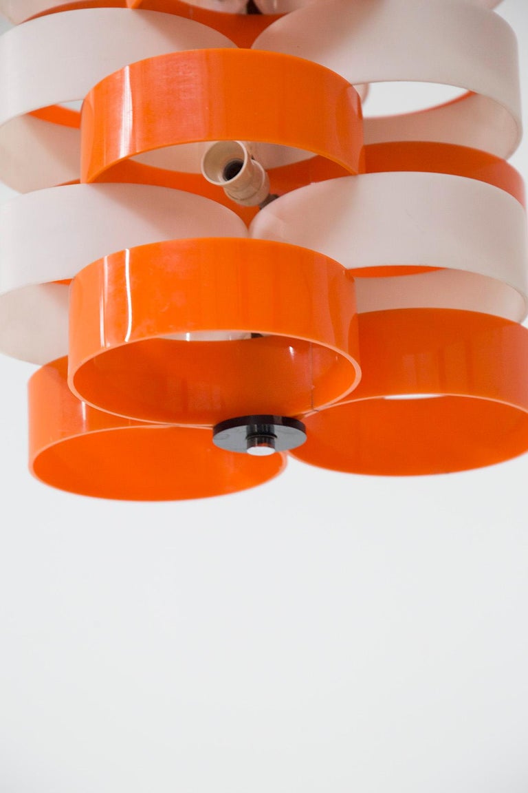 Space age Pendant in Steel and Plexi For Sale at 1stDibs