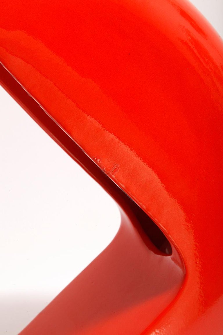 Space Age Red Ceramic Single-Bulb Desk Lamp by Sele-Arte, Italy 1970s ...