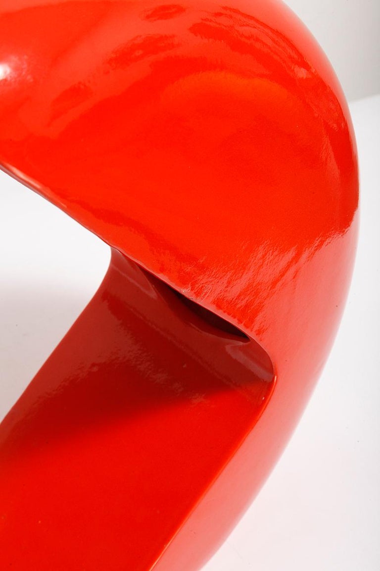 Space Age Red Ceramic Single-Bulb Desk Lamp by Sele-Arte, Italy 1970s ...