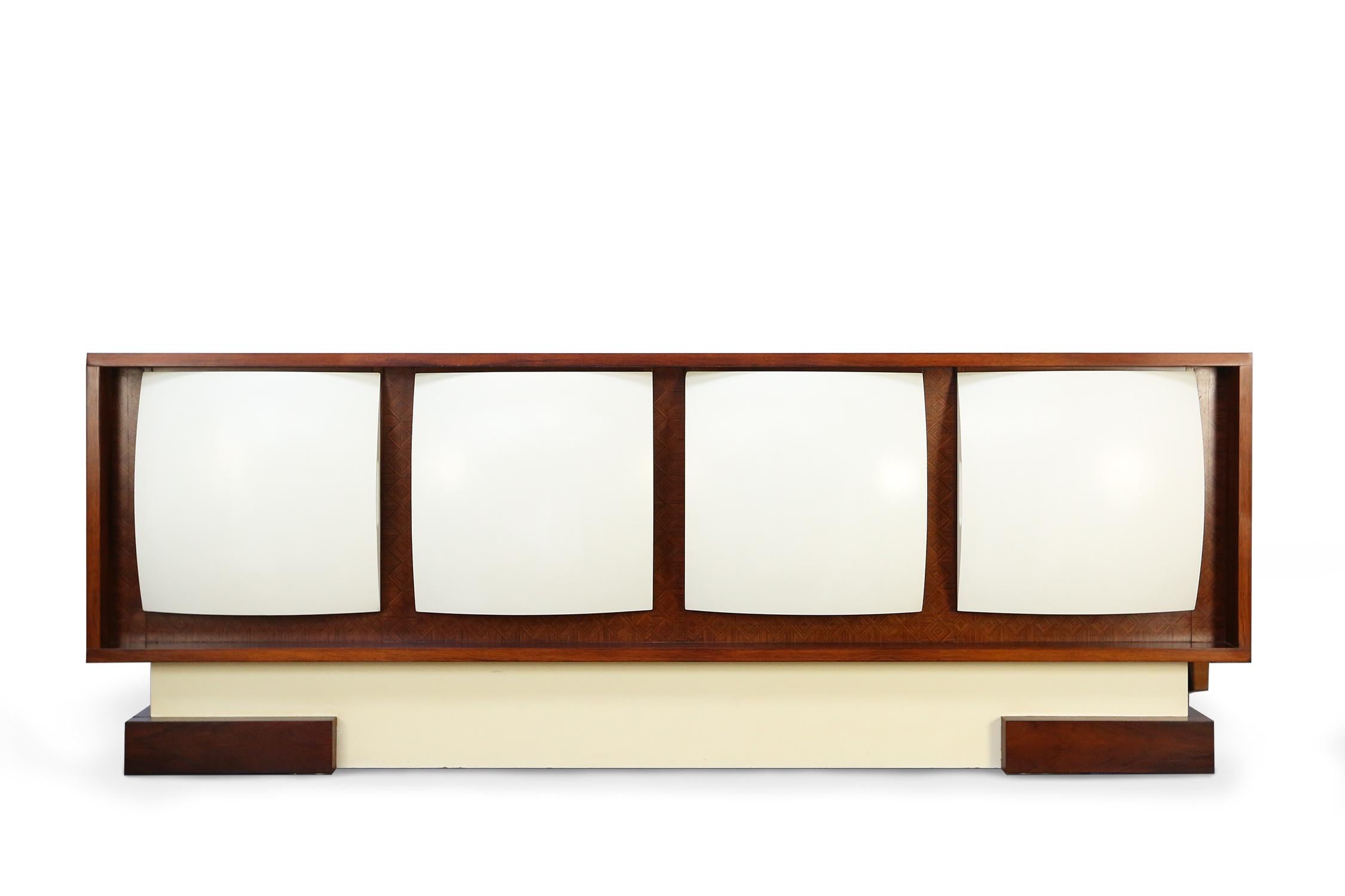 Space Age Sideboard in Rosewood and Fiberglass, Philippon and Lecoq ...
