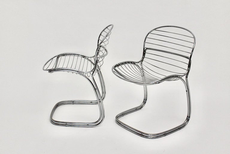 Space Age Vintage Chairs Chromed Steel Gastone Rinaldi for Rima, Italy ...