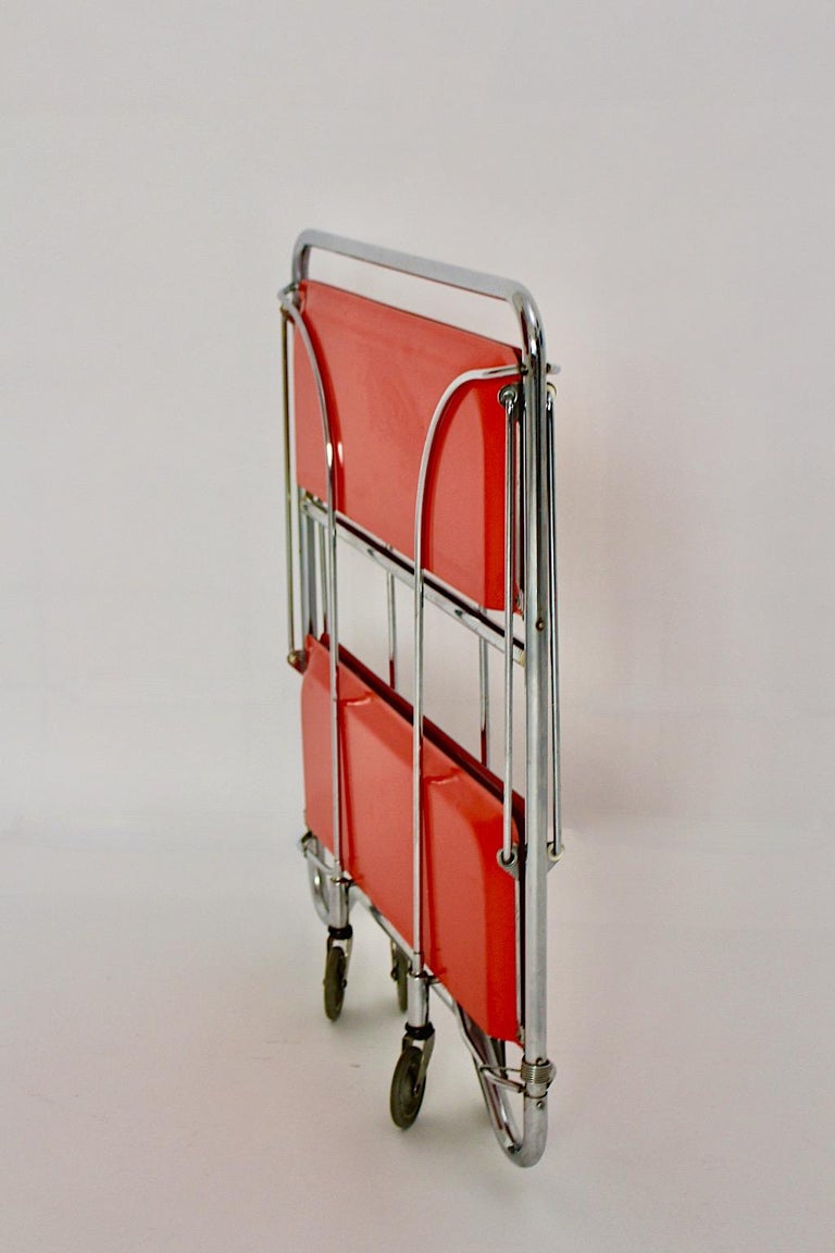 Space Age Vintage Red Orange Serving Table or Bar Cart 1960s Germany ...